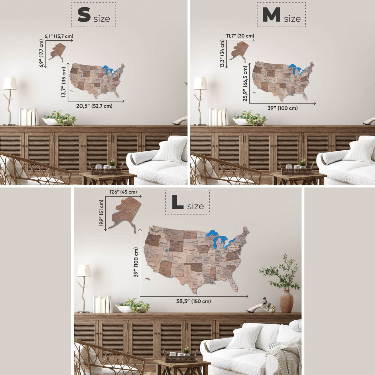 Wooden 3d Map of USA - Terra • Enjoy The Wood
