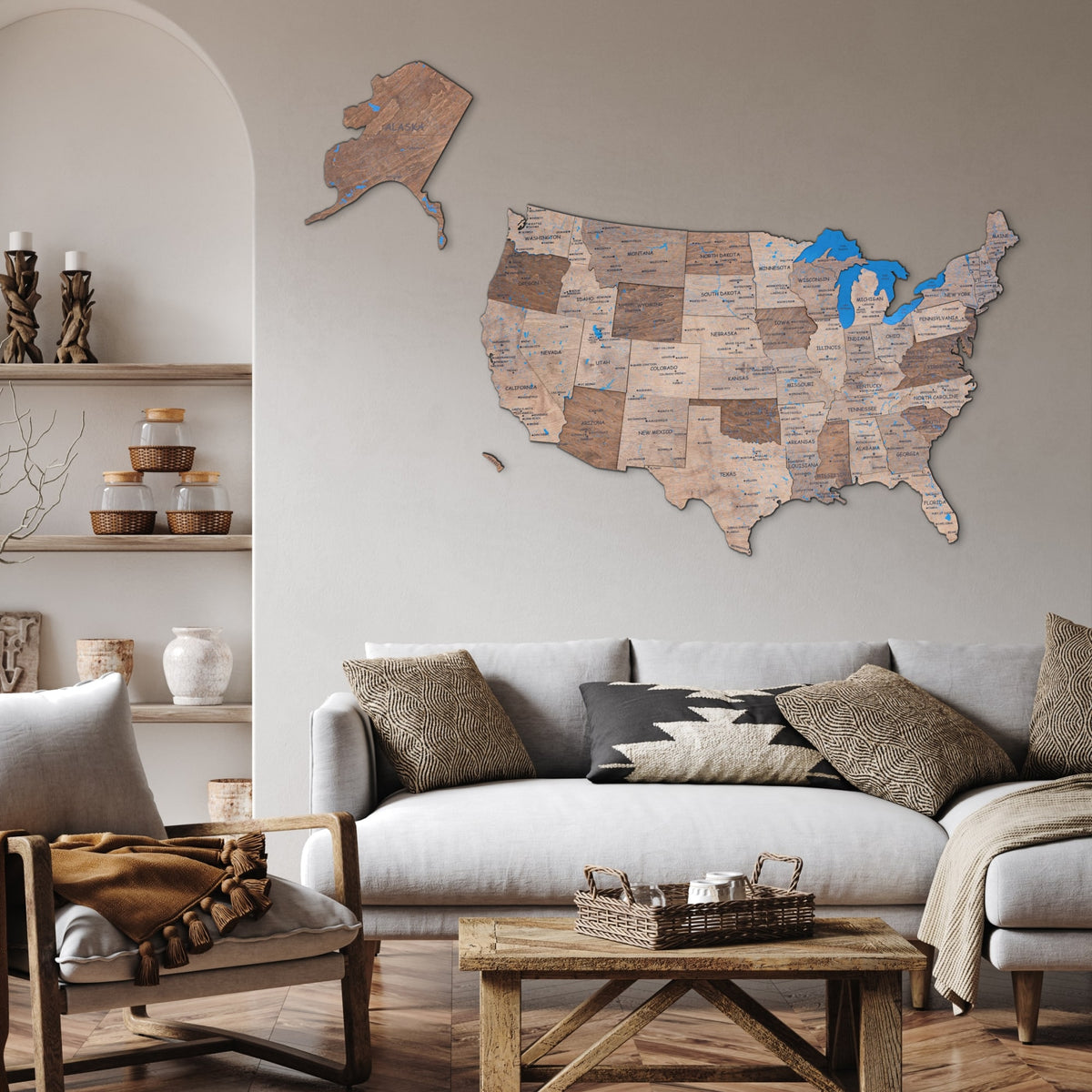 Wooden 3d Map of USA - Terra • Enjoy The Wood