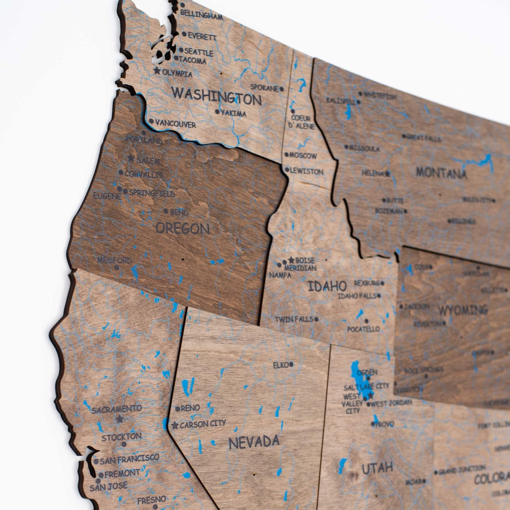 Wooden 3d Map of USA - Terra • Enjoy The Wood