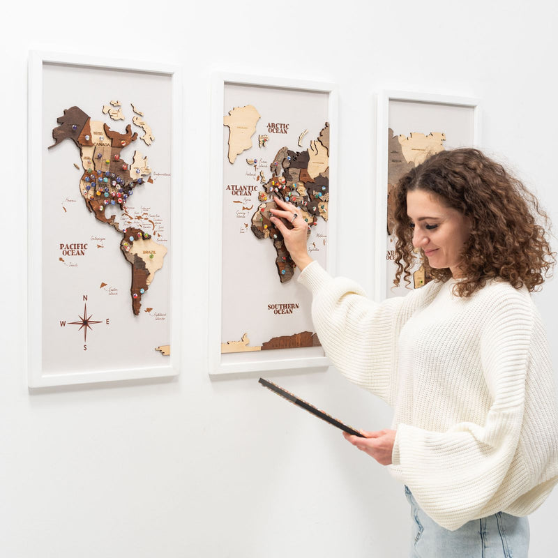 Wooden World Map Board - Enjoy The Wood - Order Now