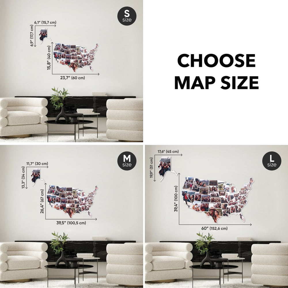 USA Photo Map Midnight • Enjoy The Wood