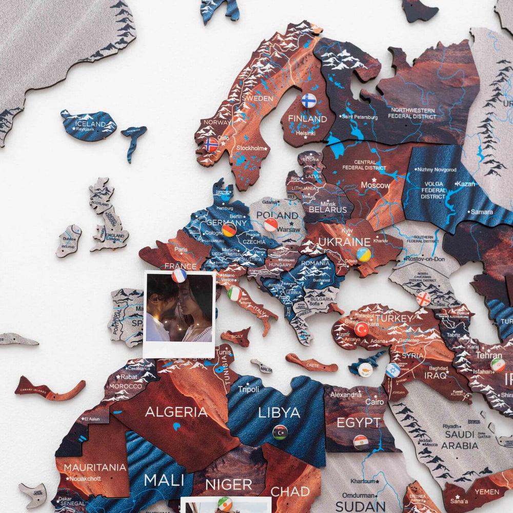 3D Wooden World Map Dune → Enjoy The Wood ‣ Order Now