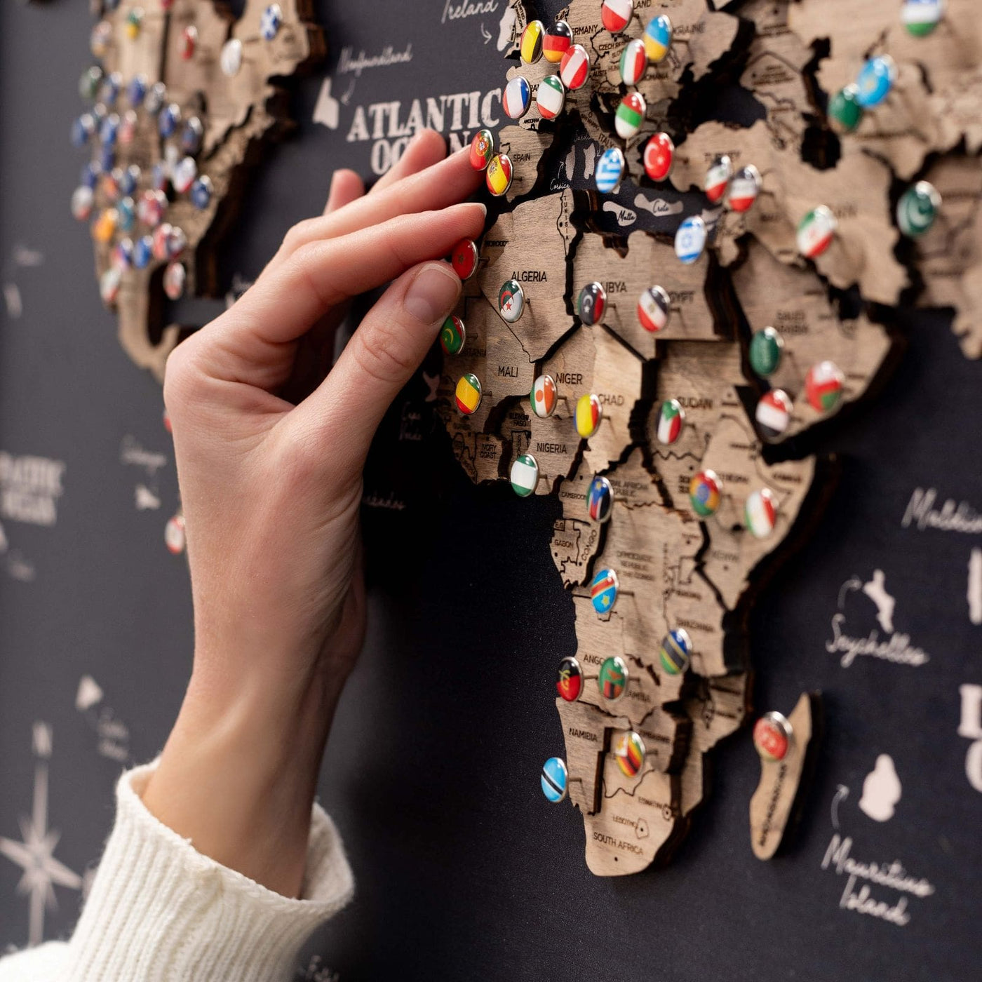 Wooden World Map Board - Enjoy The Wood - Order Now