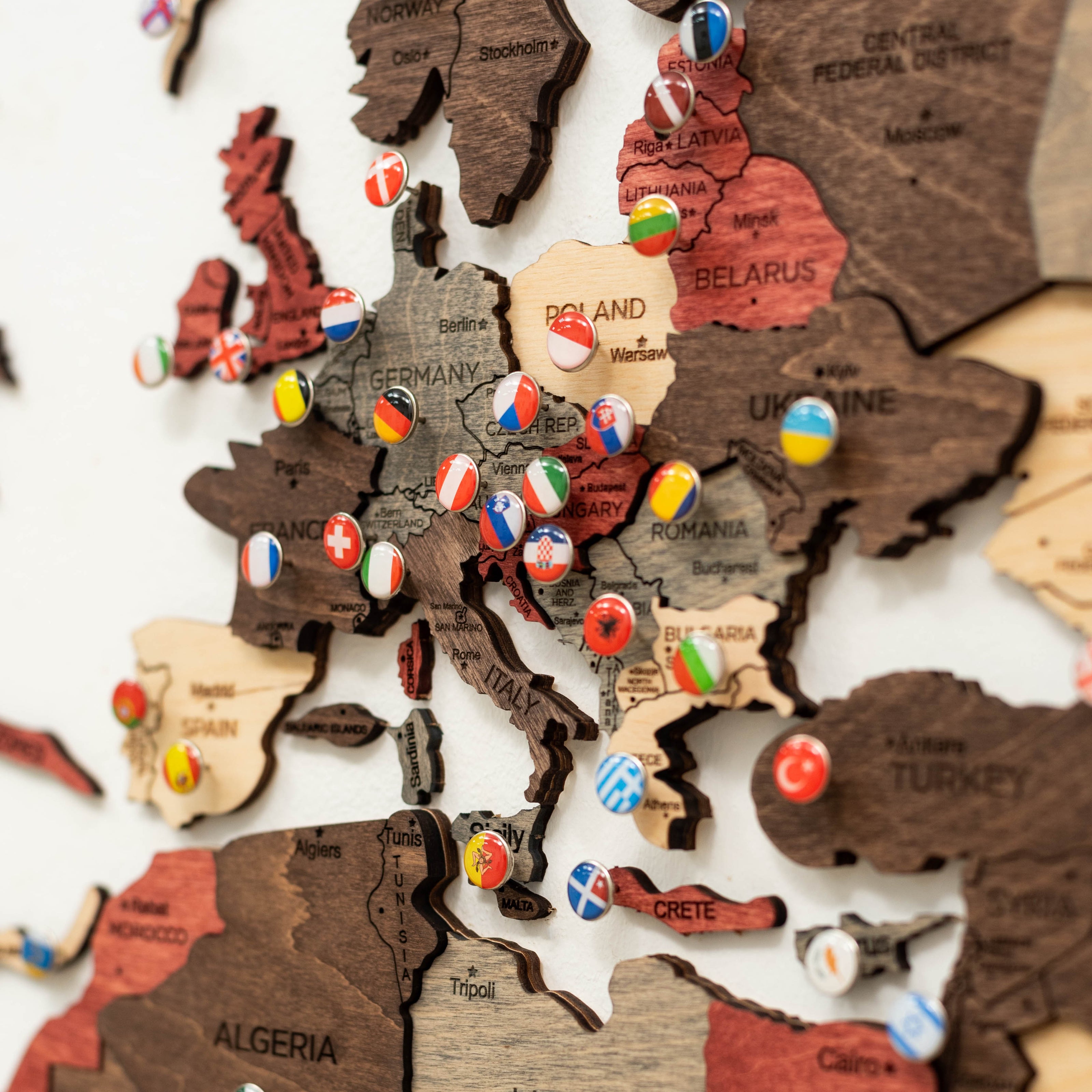 3D Wooden World Map Fusion ‣ Enjoy The Wood ‣ Order Now