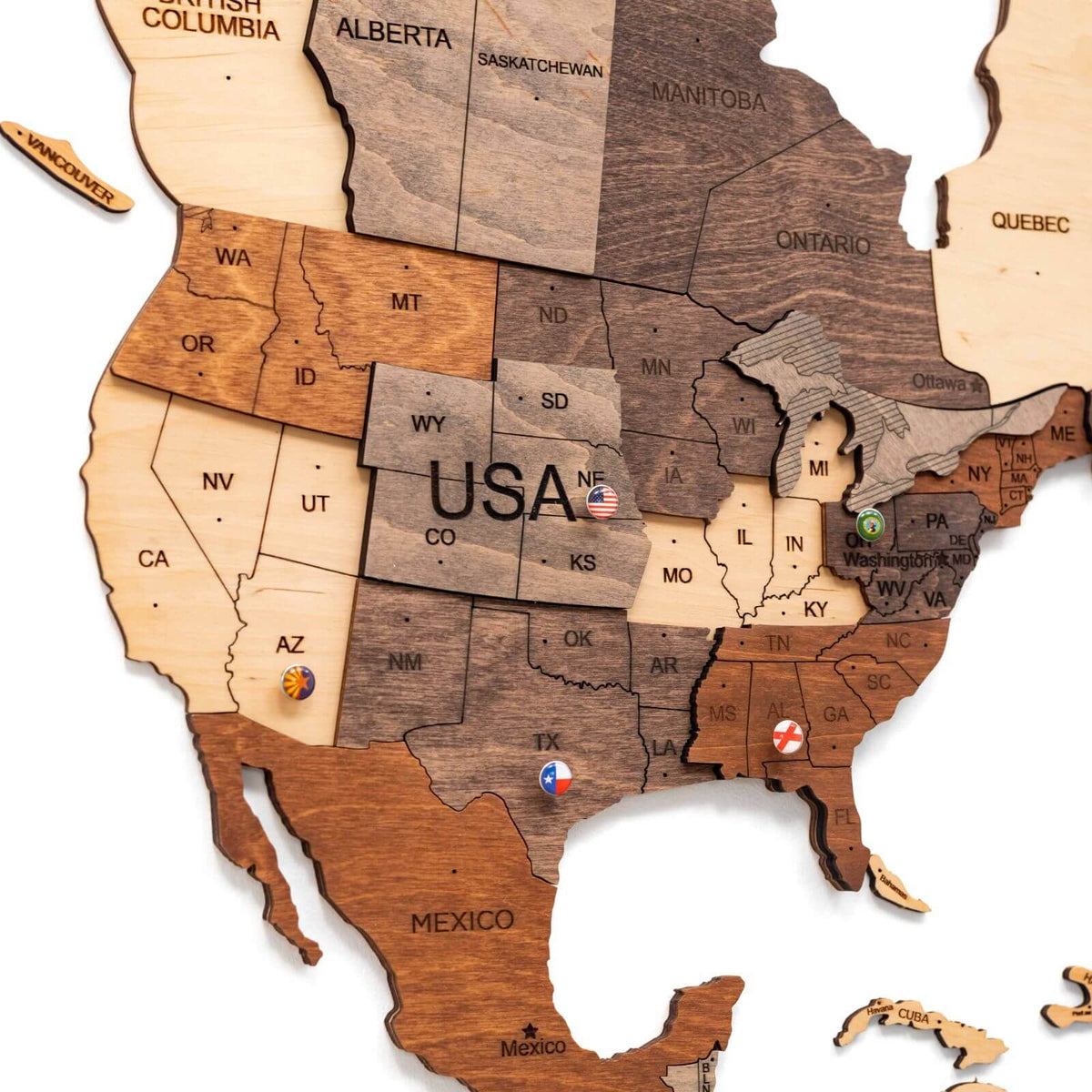 3D Wooden World Map Multicolor from Enjoy The Wood ‣ Good Price, Reviews