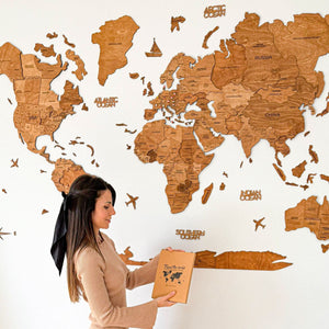 3D Wooden World Map Multilayered Oak ‣ Enjoy The Wood