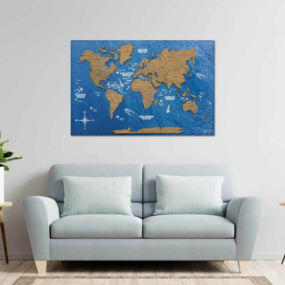 Wooden World Map Board - Enjoy The Wood - Order Now