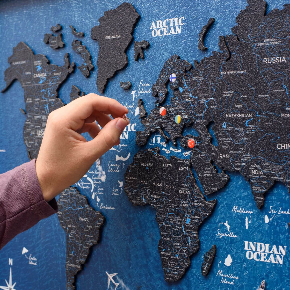 Wooden World Map Board - Enjoy The Wood - Order Now