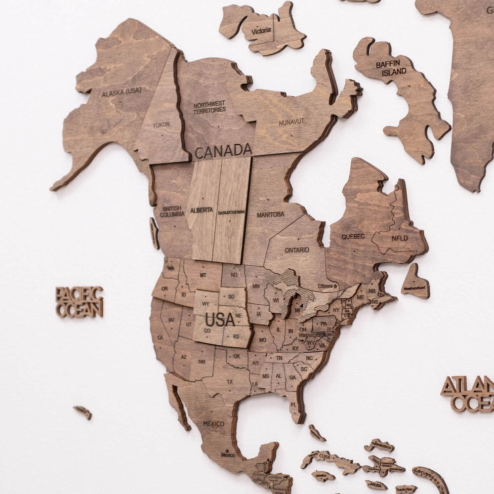 3D Wooden World Map Multilayered Terra ‣ Enjoy The Wood