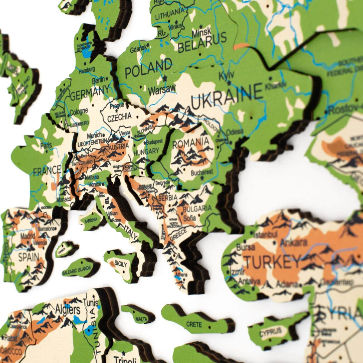 3D Wooden World Map Physical ‣ Enjoy The Wood