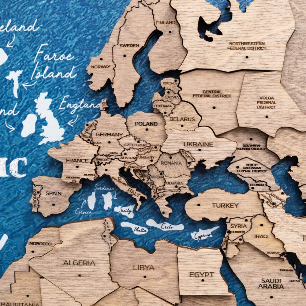 3D Wooden Panel World Map Terra from Enjoy The Wood