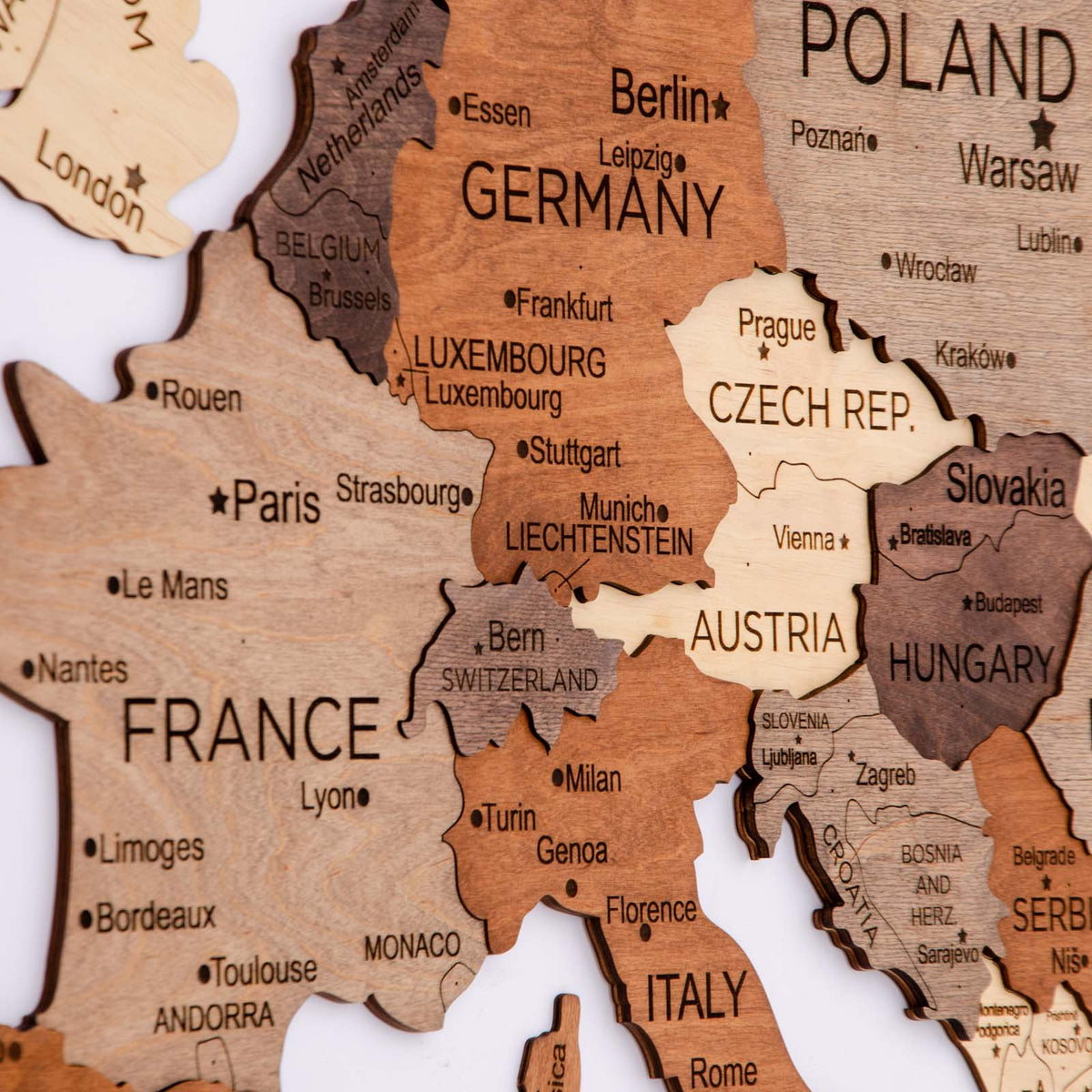 3D Europe Wooden Map Multicolor from Enjoy The Wood