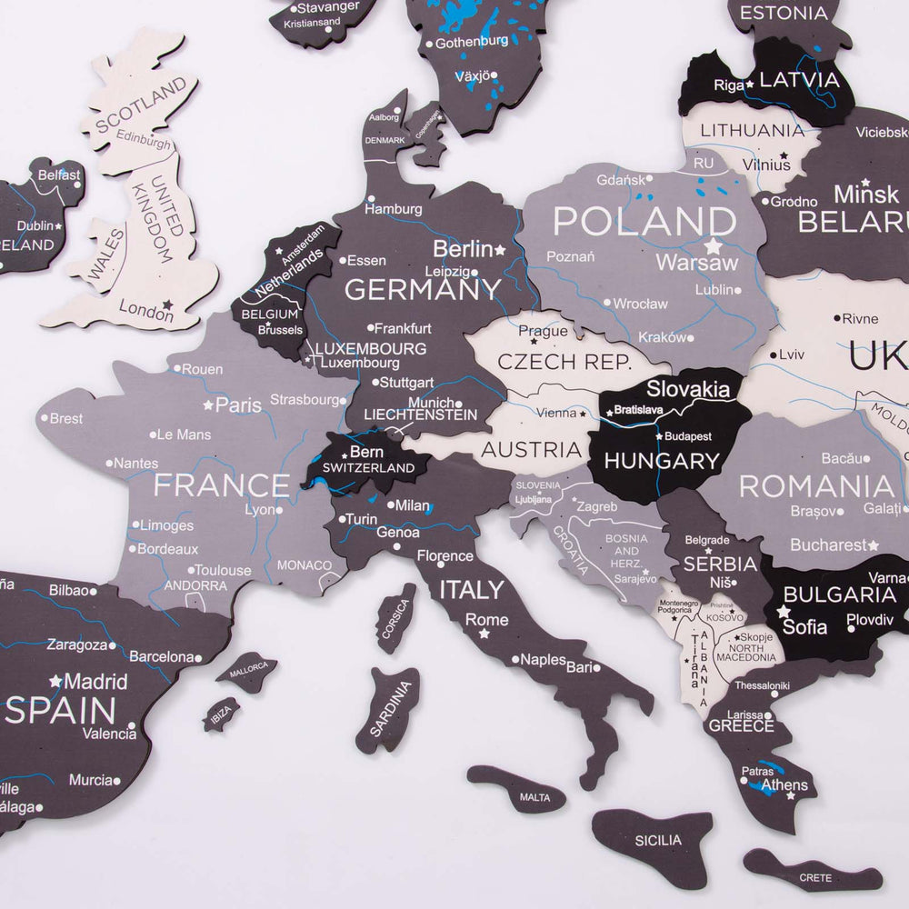 Europe Wooden Maps for Wall Art Decor ‣ Enjoy The Wood