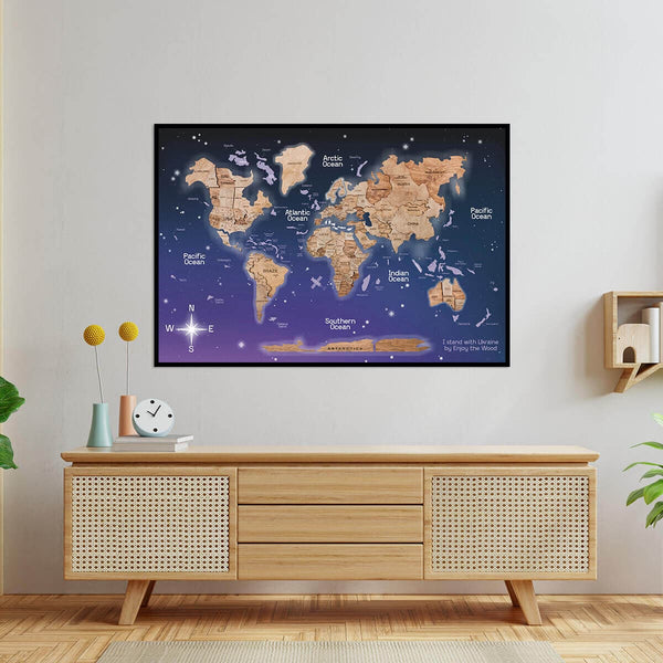 3D Wooden Panel World Map Terra from Enjoy The Wood