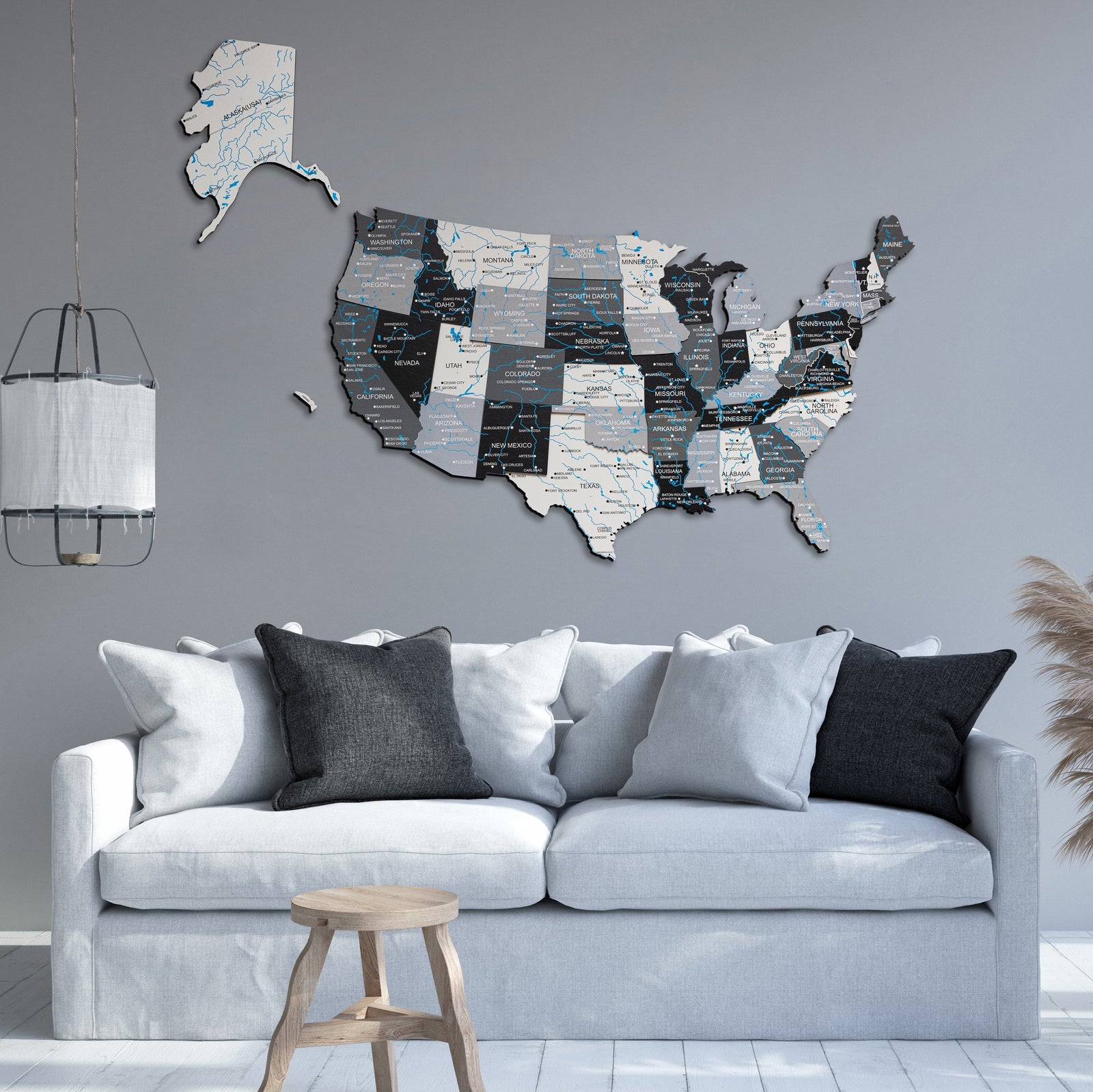 USA Wooden Maps • Wood Maps Wall Art Decor • Order Now