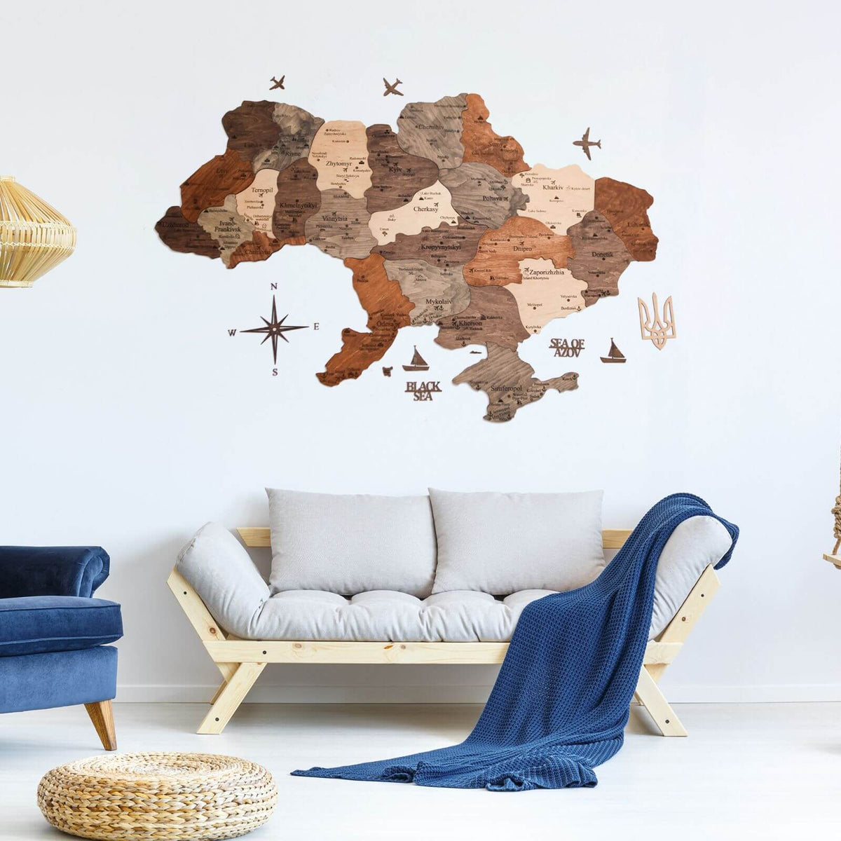 Wooden Map of Ukraine Multicolor from Enjoy The Wood