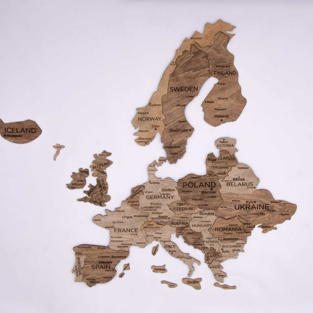 3D Europe Wooden Map Terra ‣ Enjoy The Wood ‣ Order Now