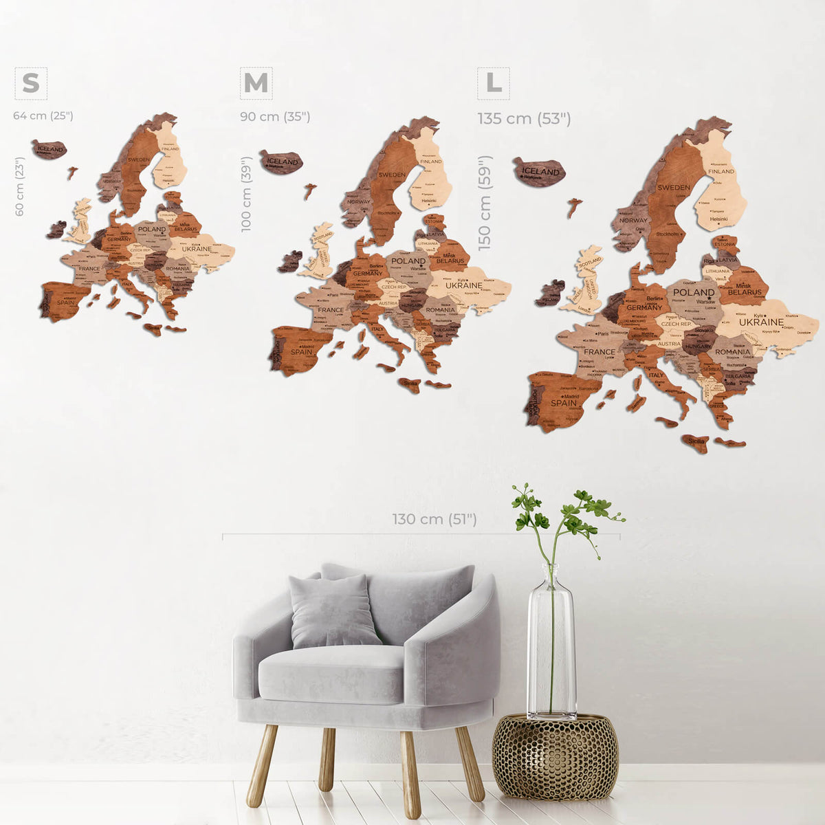 3D Europe Wooden Map Multicolor from Enjoy The Wood