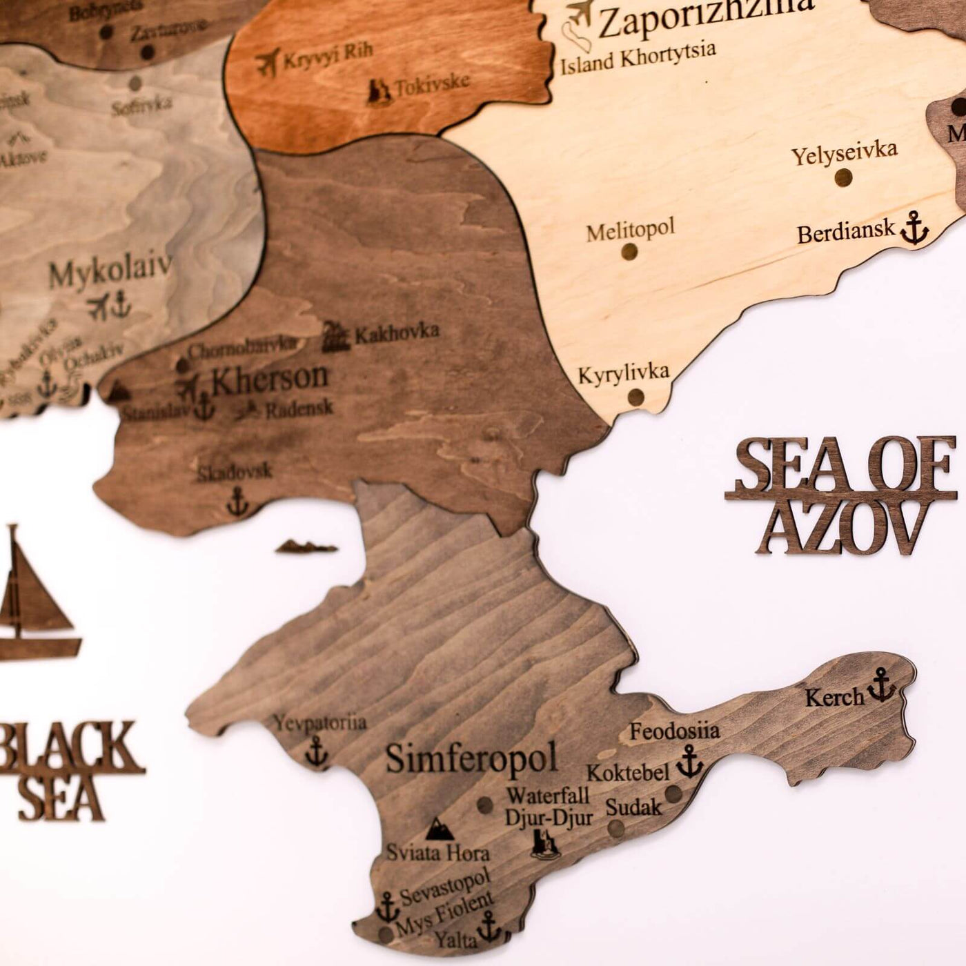 Wooden Map of Ukraine Multicolor from Enjoy The Wood