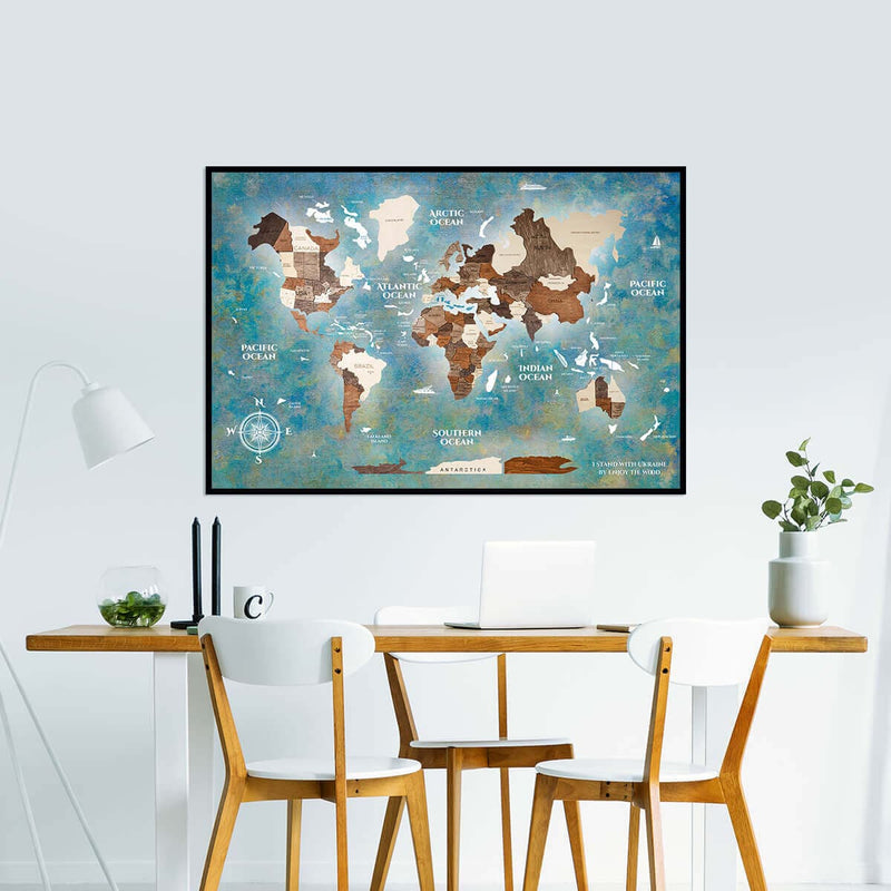 3D Wooden Panel World Map Multicolor from Enjoy The Wood ‣ Good Price ...