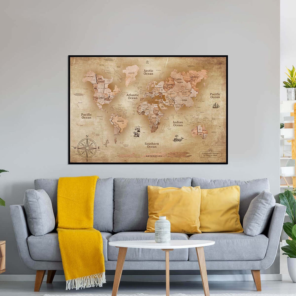 3D Wooden Panel World Map Terra from Enjoy The Wood