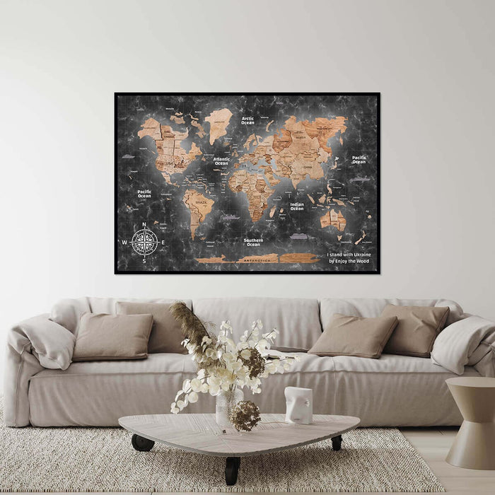 3D Wooden Panel World Map Terra from Enjoy The Wood
