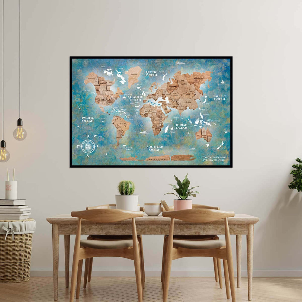 3D Wooden Panel World Map Terra from Enjoy The Wood