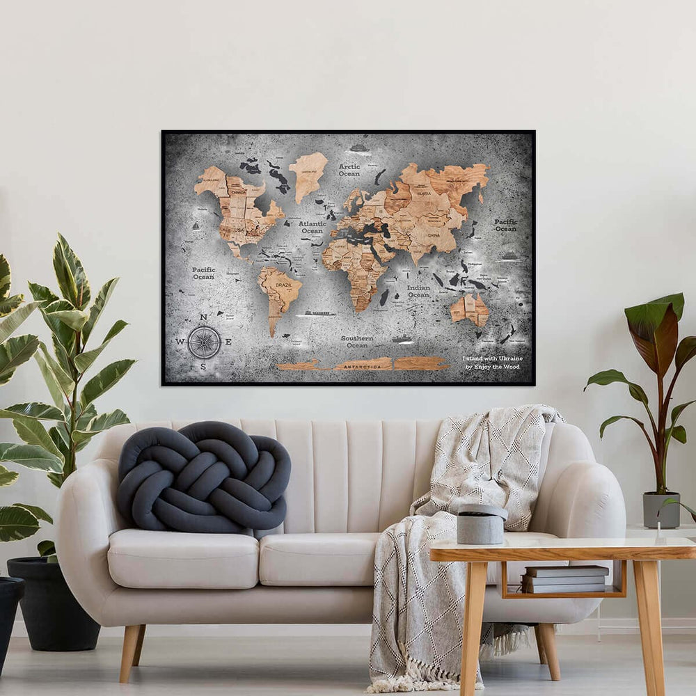 3D Wooden Panel World Map Terra from Enjoy The Wood