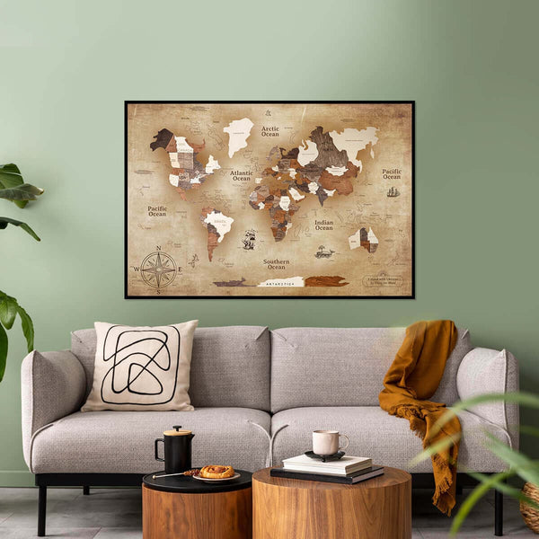 3D Wooden Panel World Map Multicolor from Enjoy The Wood ‣ Good Price ...